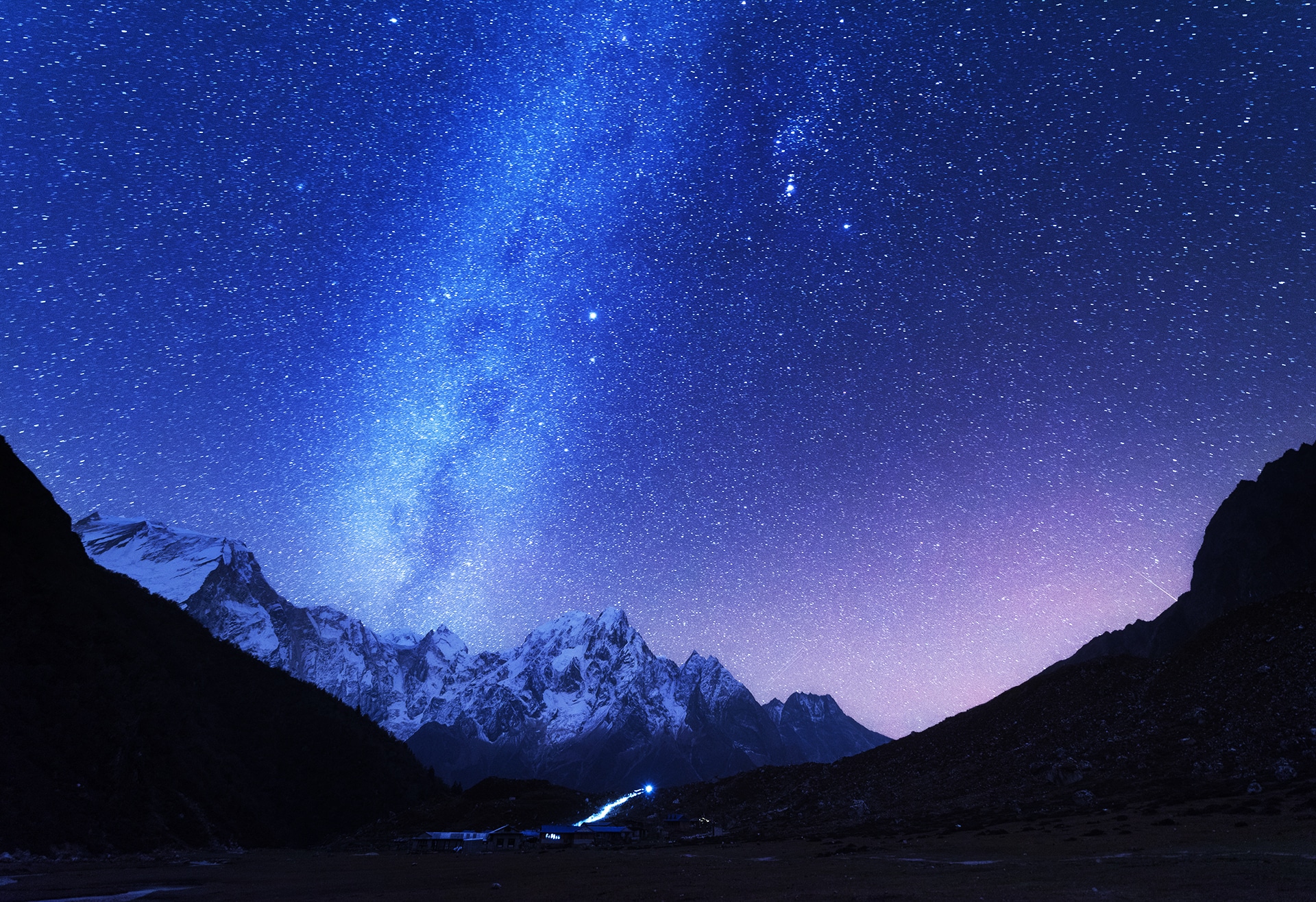 Milky Way and mountains. Night landscape • The TanTeam Real Estate Group